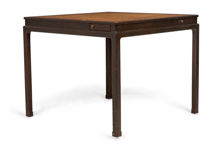 Edward J Wormley for Dunbar Cork and Wood Concealed Tray Game Table For ...