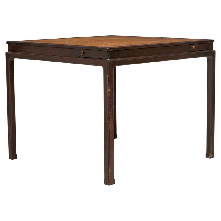 Edward J Wormley for Dunbar Cork and Wood Concealed Tray Game Table For ...