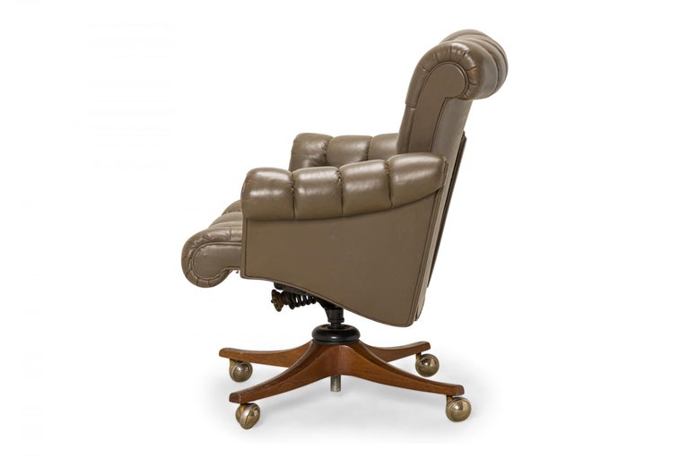 Edward J Wormley for Dunbar 'in Clover' Tufted Gray Leather Office ...