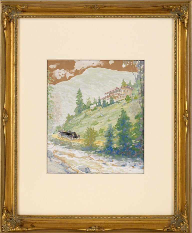 Edward K. Williams - Sunday Drive in the Hills - Gouache on Cardboard ...