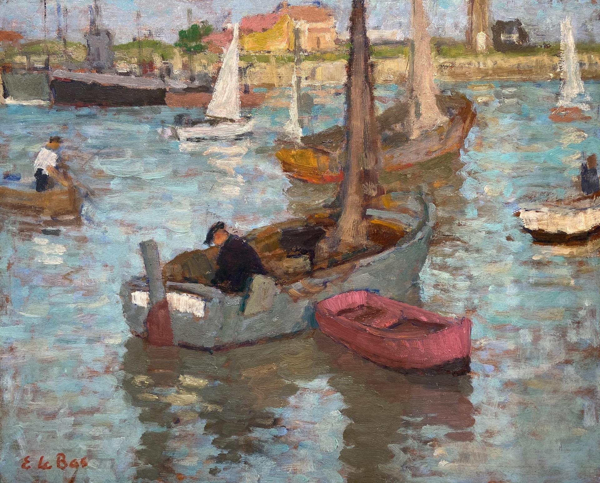 Edward Le Bas - Rye Harbour, Impressionistic Landscape Painting, Signed ...