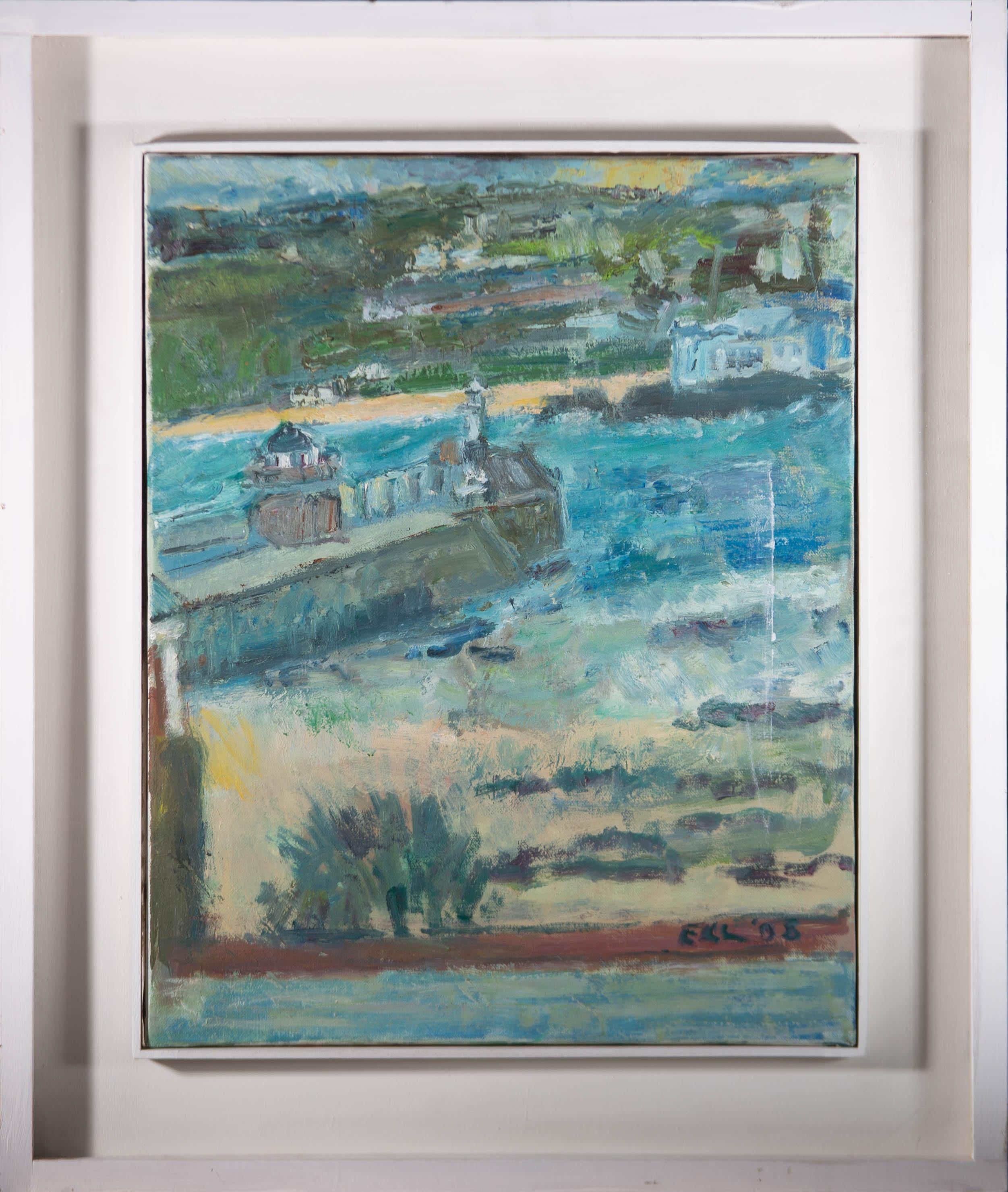 Edward Lewis - Edward Lewis (1936-2018) - Signed and Framed 2008 Oil ...