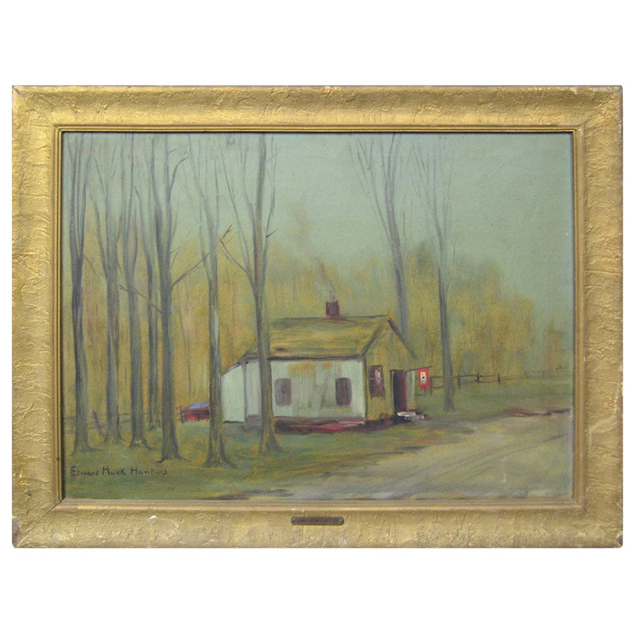 Mid-Century Modernist Oil on Canvas Painting 1960s For Sale at 1stDibs