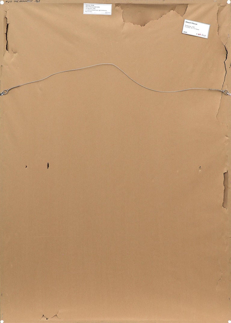 Edward Marecak - The Argument, 1960s Vintage Semi-Abstract Oil Painting ...