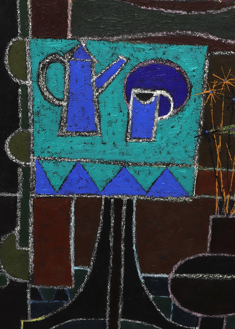 Edward Marecak - The Argument, 1960s Vintage Semi-Abstract Oil Painting ...