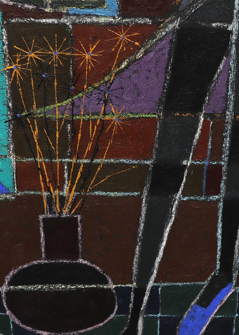 Edward Marecak - The Argument, 1960s Vintage Semi-Abstract Oil Painting ...