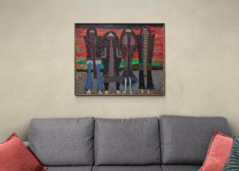 Edward Marecak - The Four Winter Months (Semi Abstract Figures in Black ...