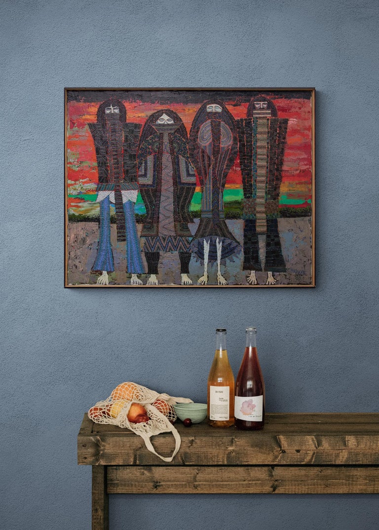 Edward Marecak - The Four Winter Months (Semi Abstract Figures in Black ...