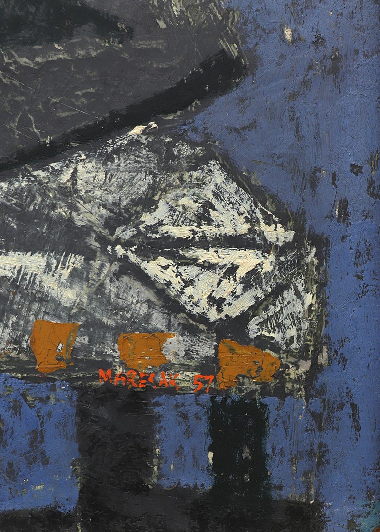 Edward Marecak - The Samurai, Semi-Abstract Figurative Oil Painting in ...