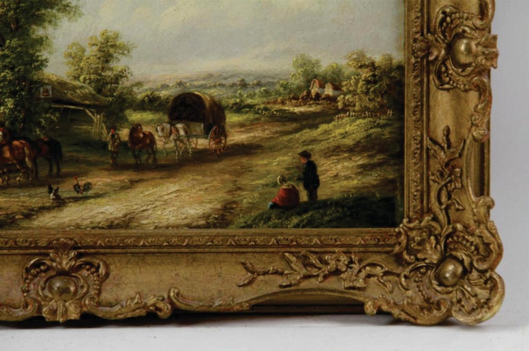 Edward Masters, Farmyard, Oil Painting Ca. 1878 For Sale at 1stDibs