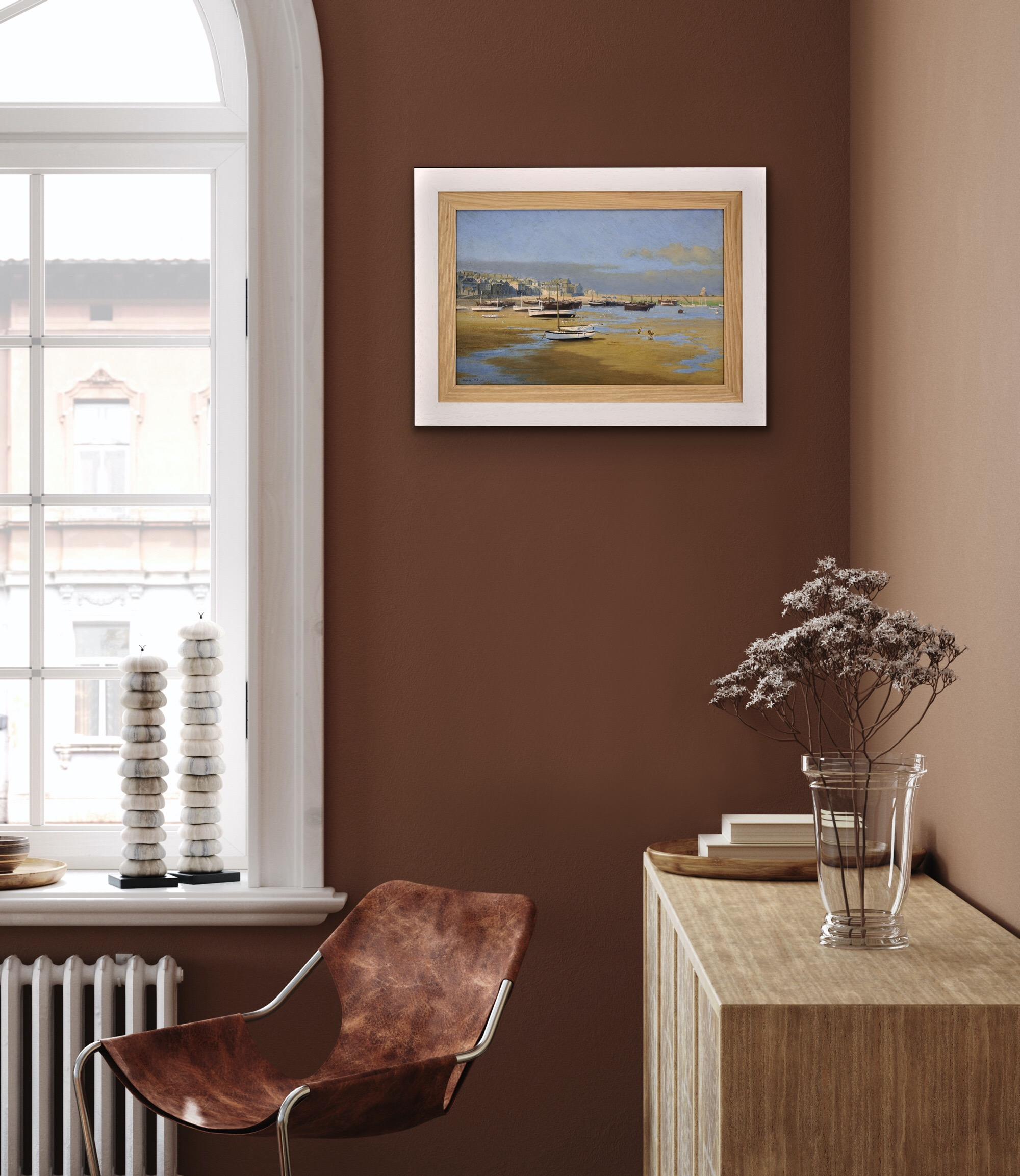 Edward Matthew Elliott - St Ives Harbor at Low Tide. Smeaton’s Pier ...