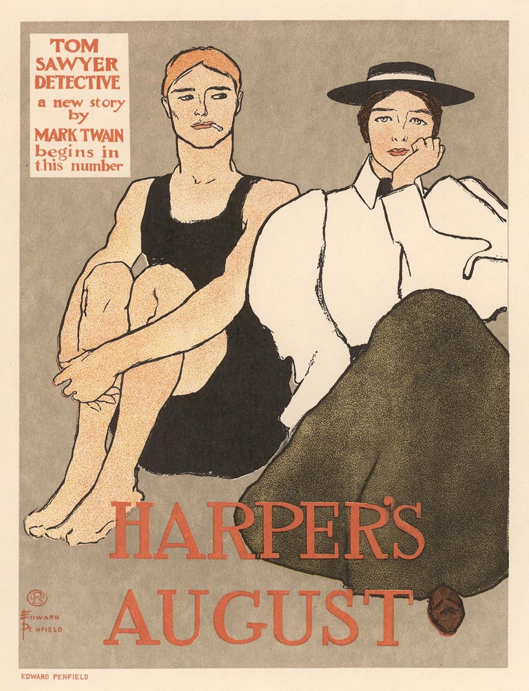 Edward Penfield - Harper''s August, Tom Sawyer Detective by Mark Twain ...