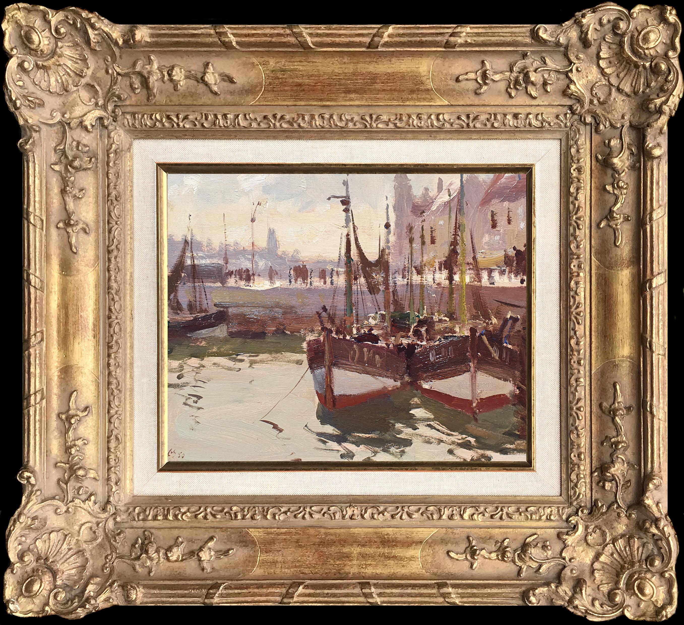 Edward Seago - Serene Seago Landscape Oil Painting of Reclining Figure ...