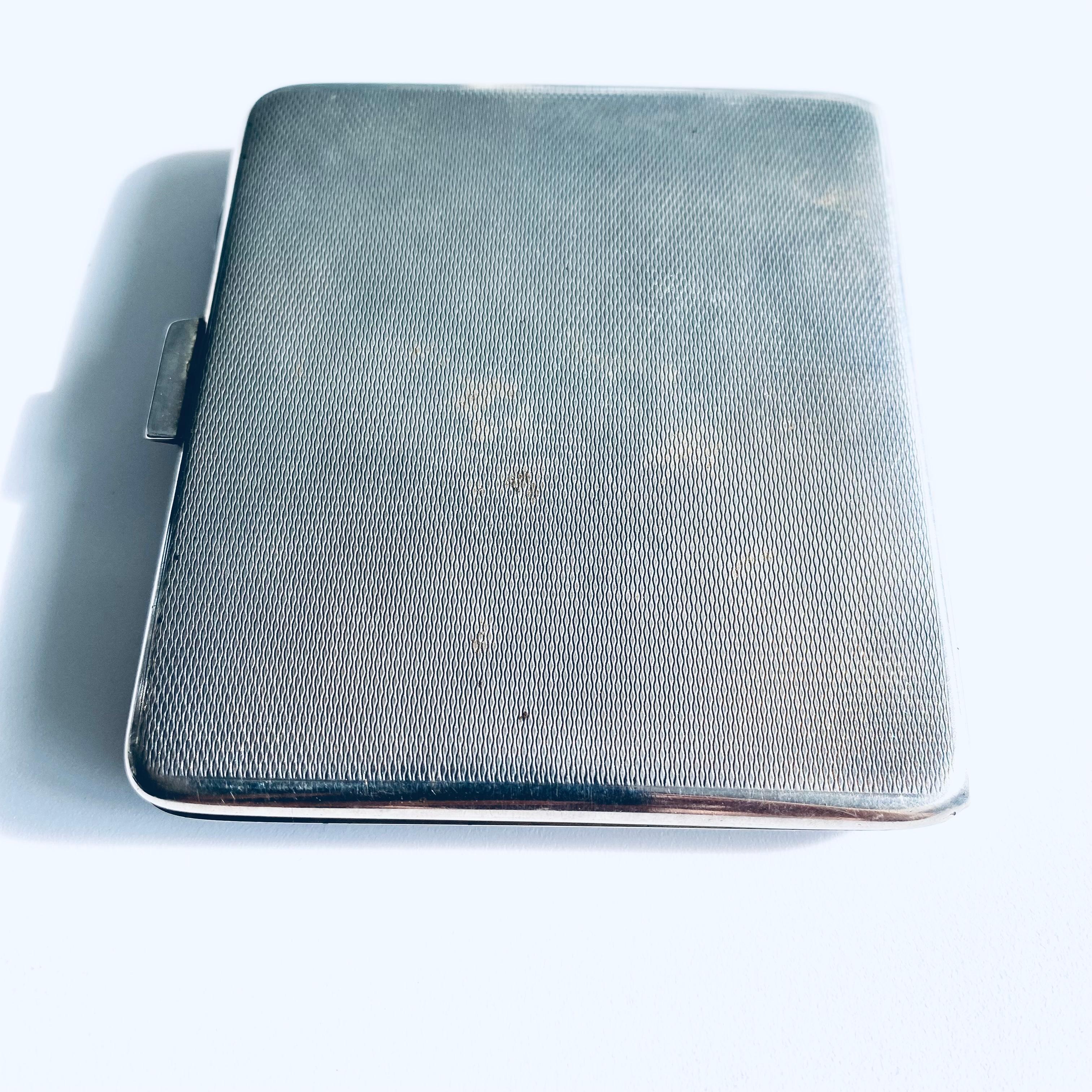 Edward VIII Sterling Silver Cigarette Case with Blue Guilloche Enamel ...