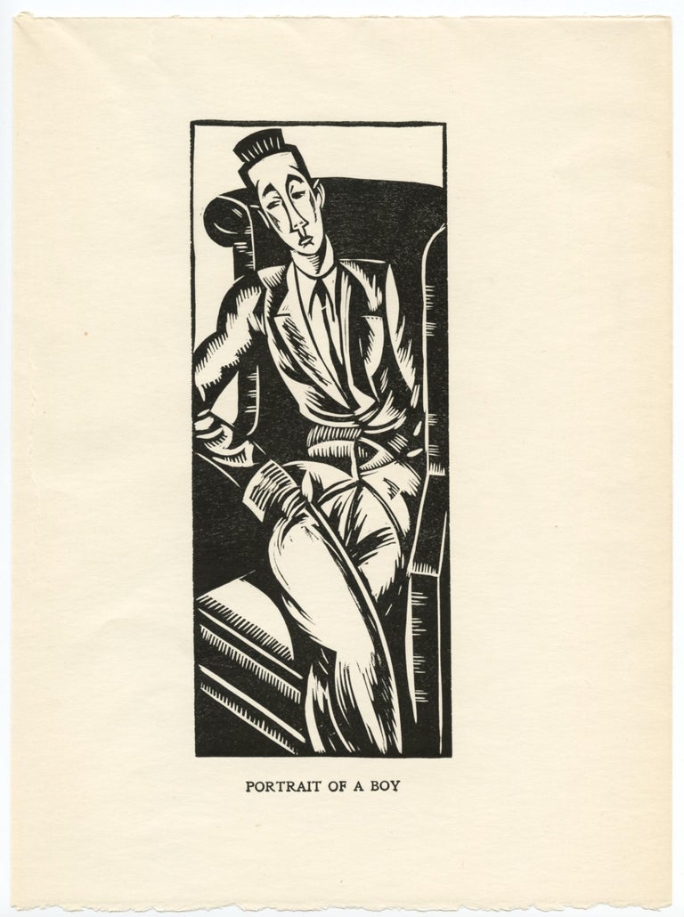 Edward Wadsworth - "Portrait of a Boy (Rupert Doone)" original woodcut ...