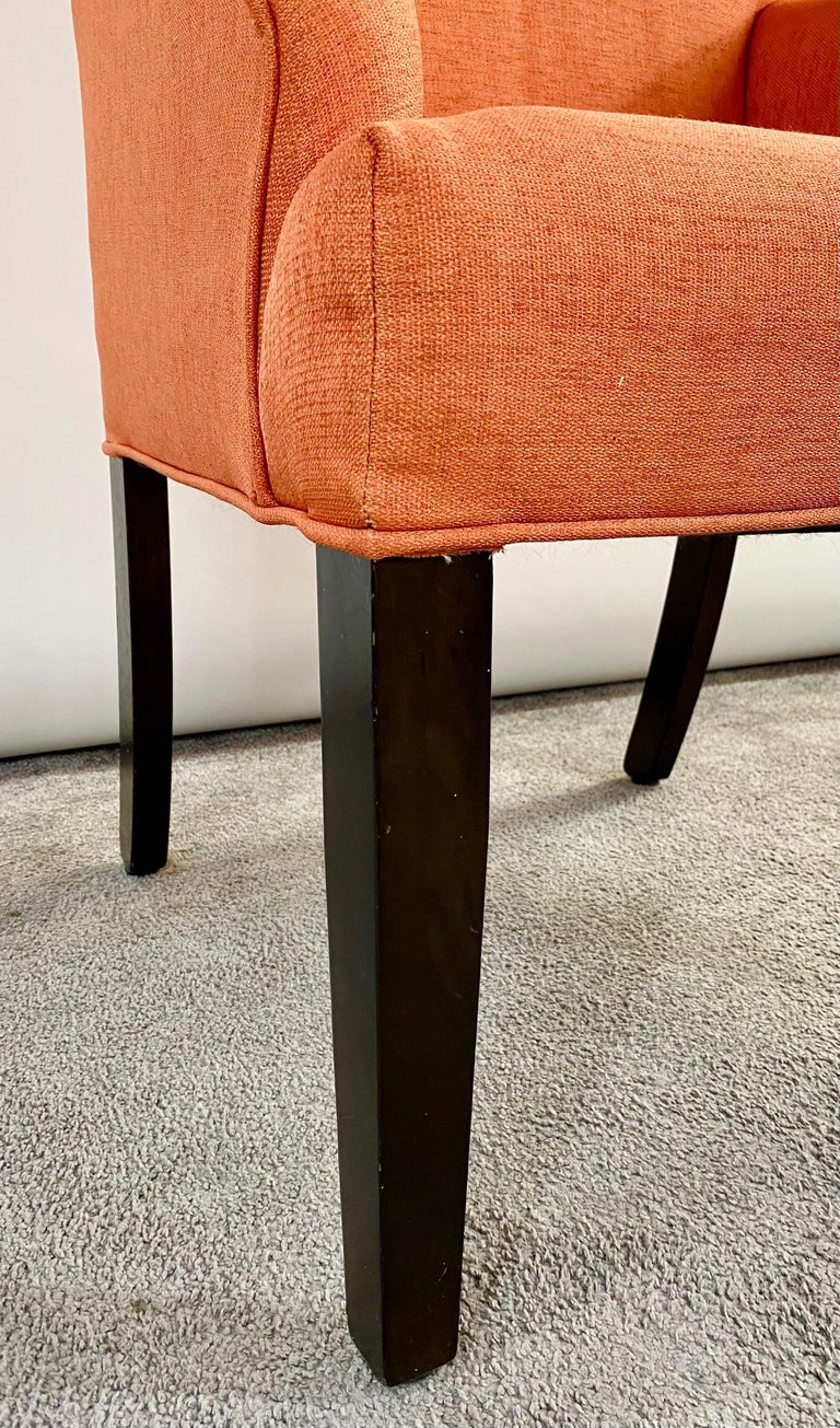 Edward Wormly Style Lounge or Side Chairs in Orange Hermes Upholstery ...