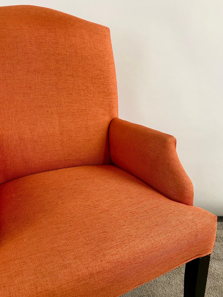 Edward Wormly Style Lounge or Side Chairs in Orange Hermes Upholstery ...