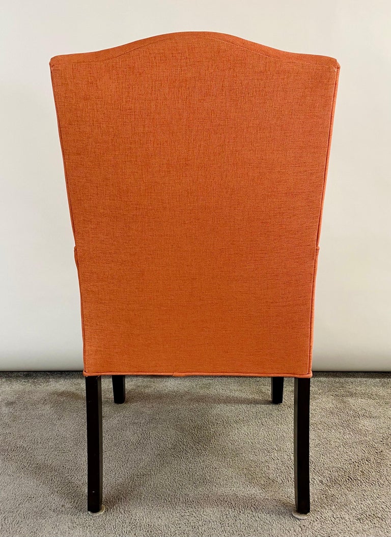 Edward Wormly Style Lounge or Side Chairs in Orange Hermes Upholstery ...
