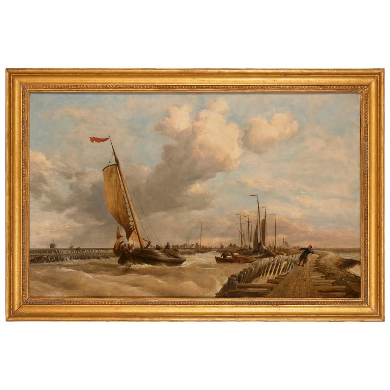Edward William Cooke - Large Victorian coastal marine painting by ...
