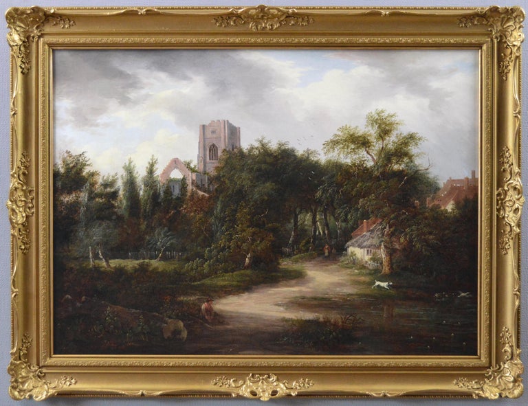 Edward Williams - 19th Century landscape oil painting of figures in a ...