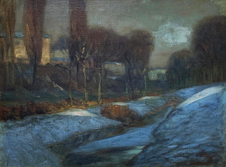 Edward Willis Redfield - Edward Redfield, Canal in Winter, Oil on ...
