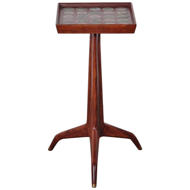 Edward Wormley Dunbar Janus Side Table with Natzler Tiles at 1stDibs