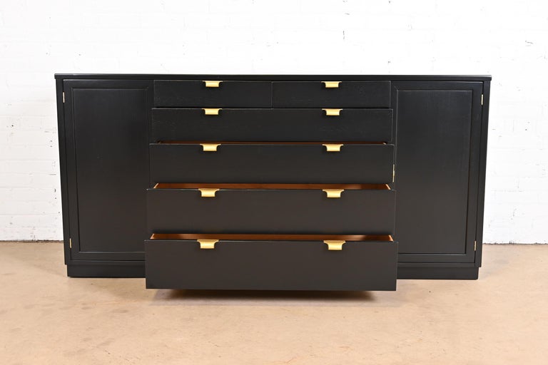 Edward Wormley for Drexel Black Lacquered Sideboard Credenza, Newly ...