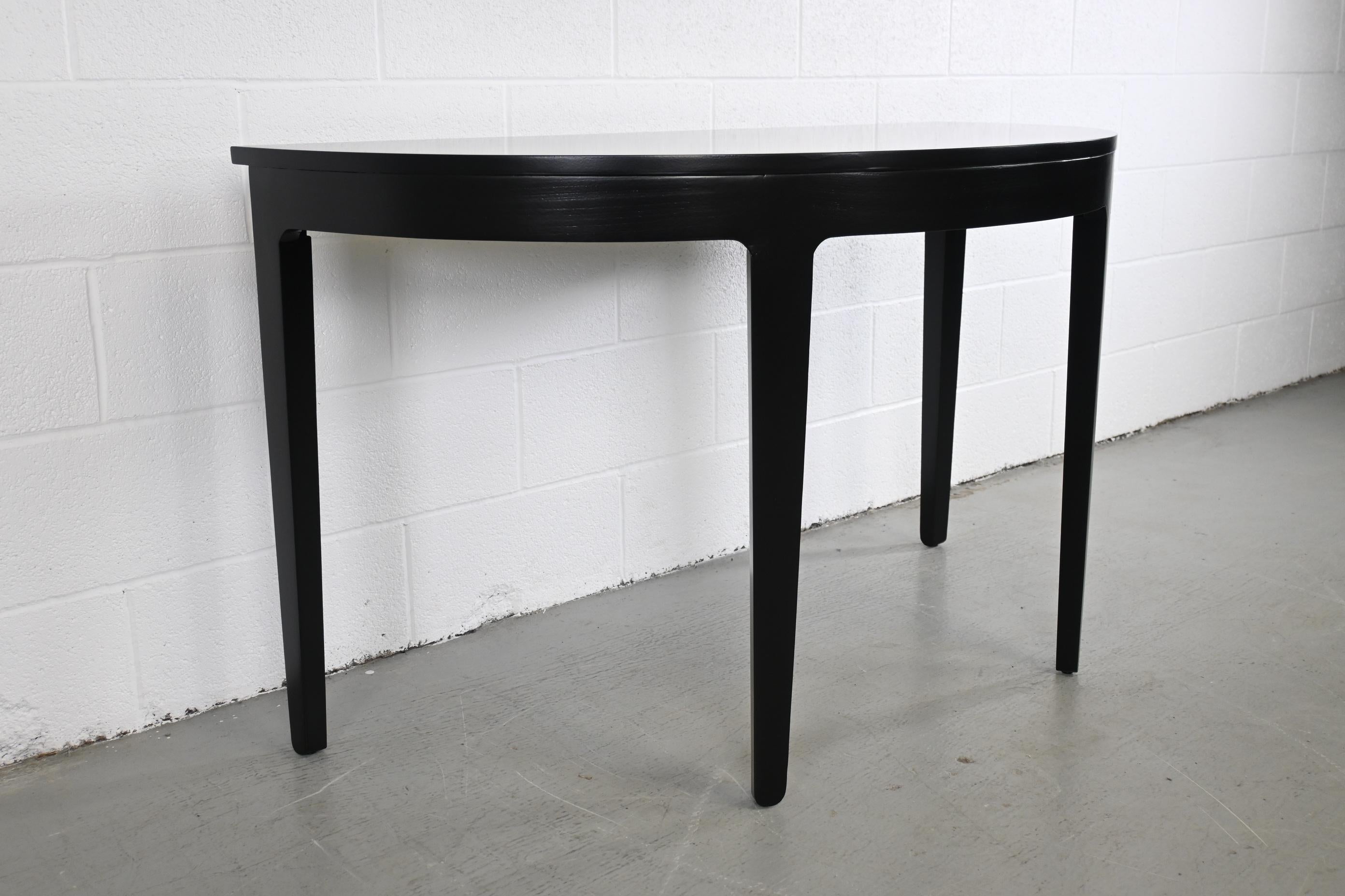 Edward Wormley for Drexel Precedent Black Lacquered Demilune Table For ...