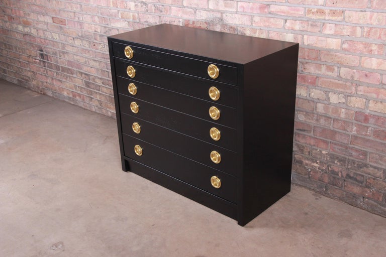 Edward Wormley for Dunbar Ebonized Chest of Drawers, Newly Refinished ...