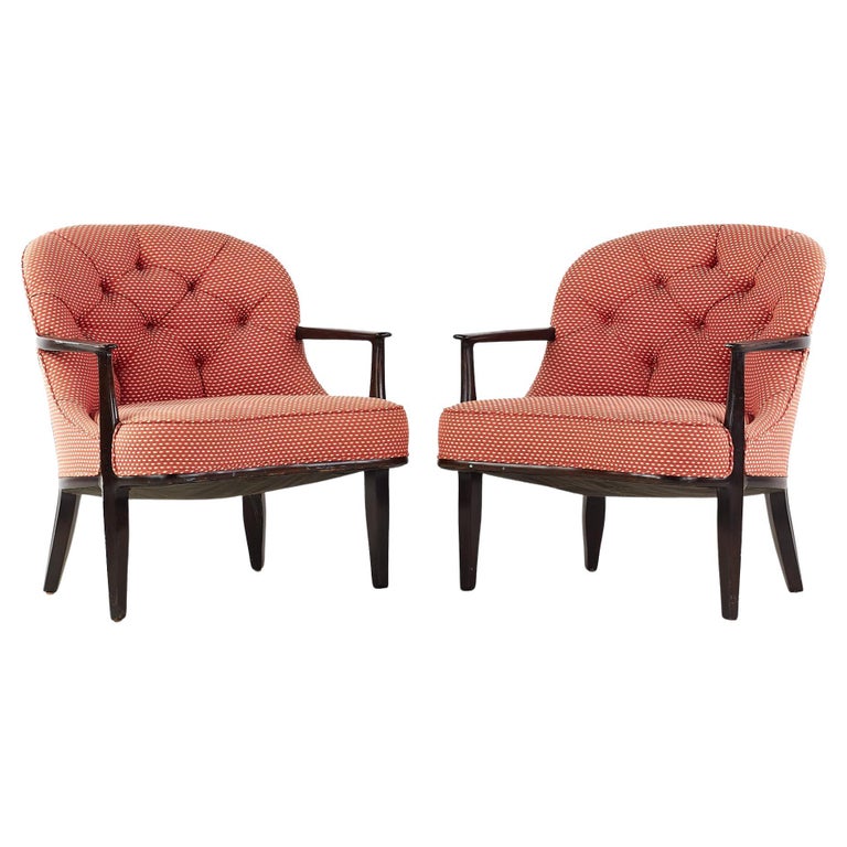 Edward Wormley for Dunbar Janus Mid-Century Lounge Chairs, Pair For ...