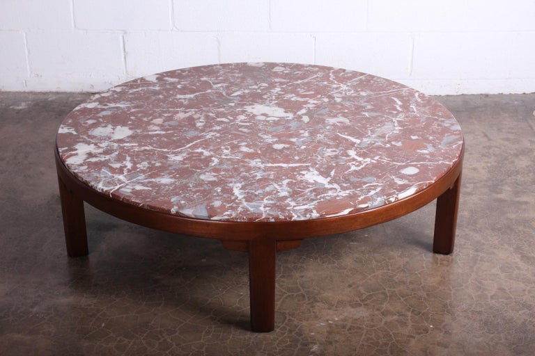 Edward Wormley for Dunbar Mahogany Coffee Table with Marble Top For ...