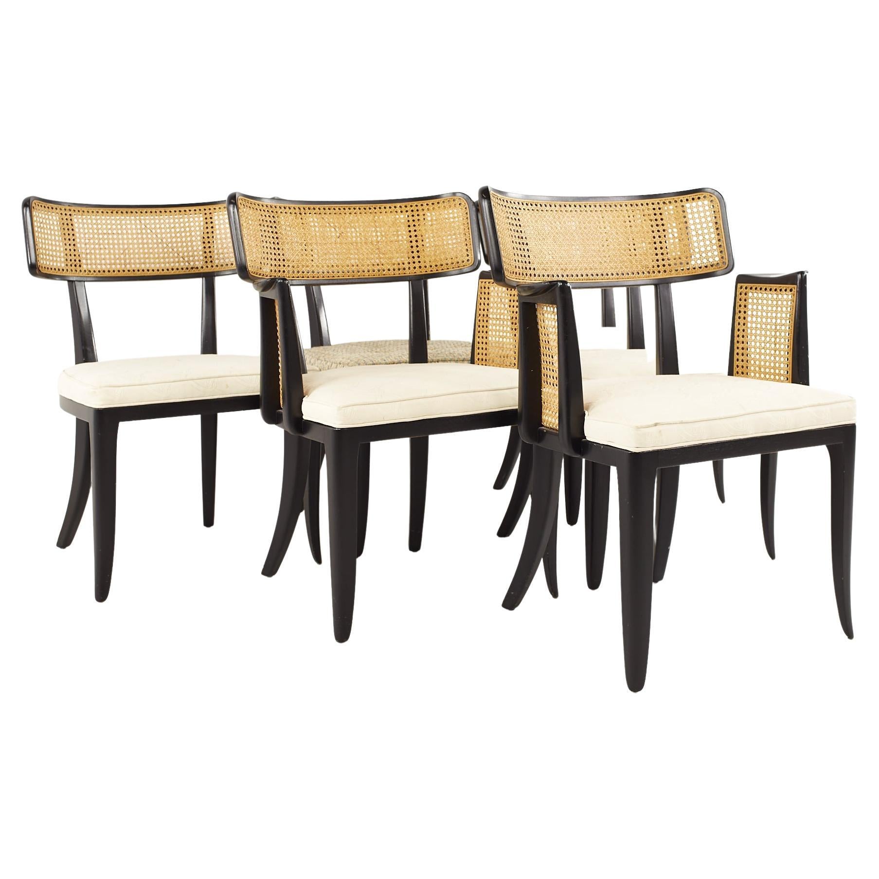 Set of Eight Mid-Century Modern Cane Back Dining Chairs For Sale at 1stDibs