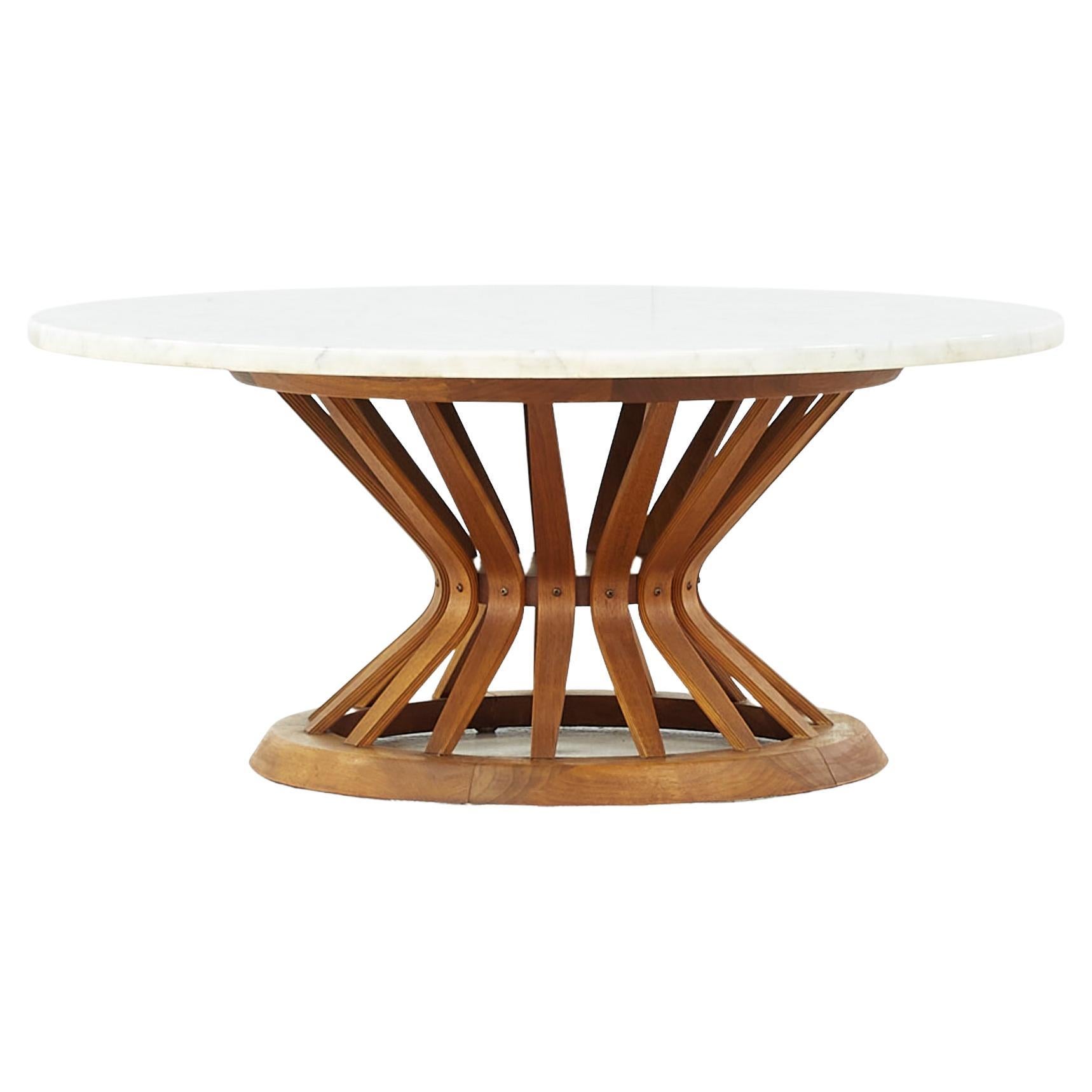 Brass Wheat Sheaf Round Glass Top Coffee Table Mid Century Modern at ...