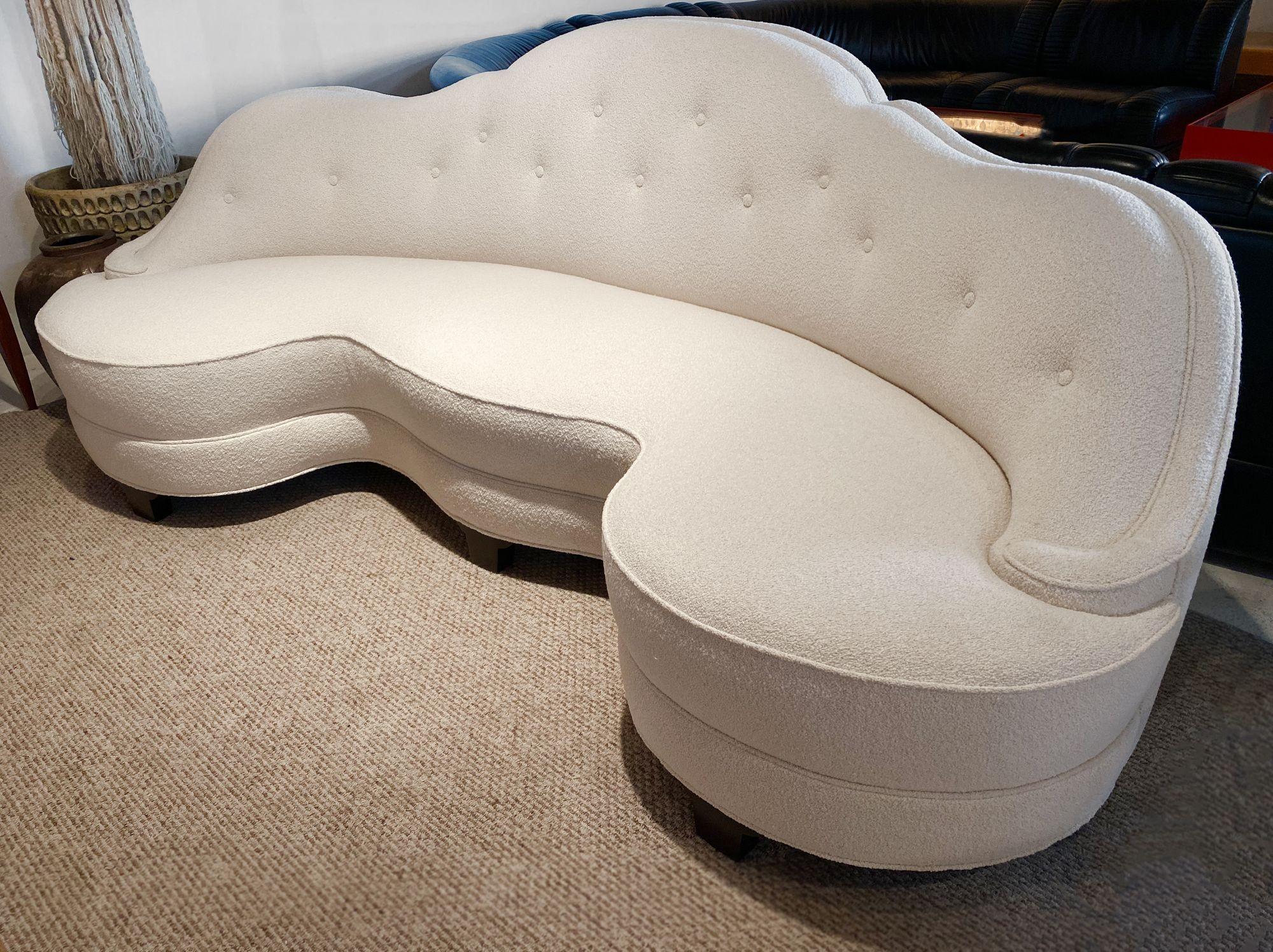 Edward Wormley for Dunbar Oasis Sofas in Ivory Bouclé Early 1st ...