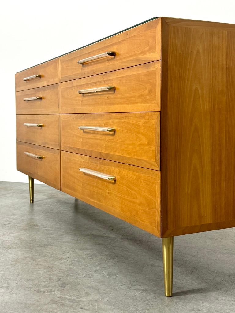 Edward Wormley for Dunbar Rare Dresser Cabinet on Brass Legs with ...