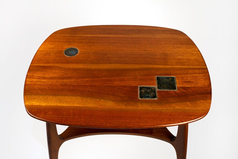 Edward Wormley for Dunbar Sculptural Janus Table with Natzler Tiles ...