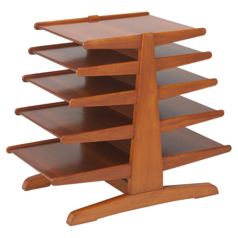 Edward Wormley for Dunbar Walnut Magazine Tree Table For Sale at 1stDibs