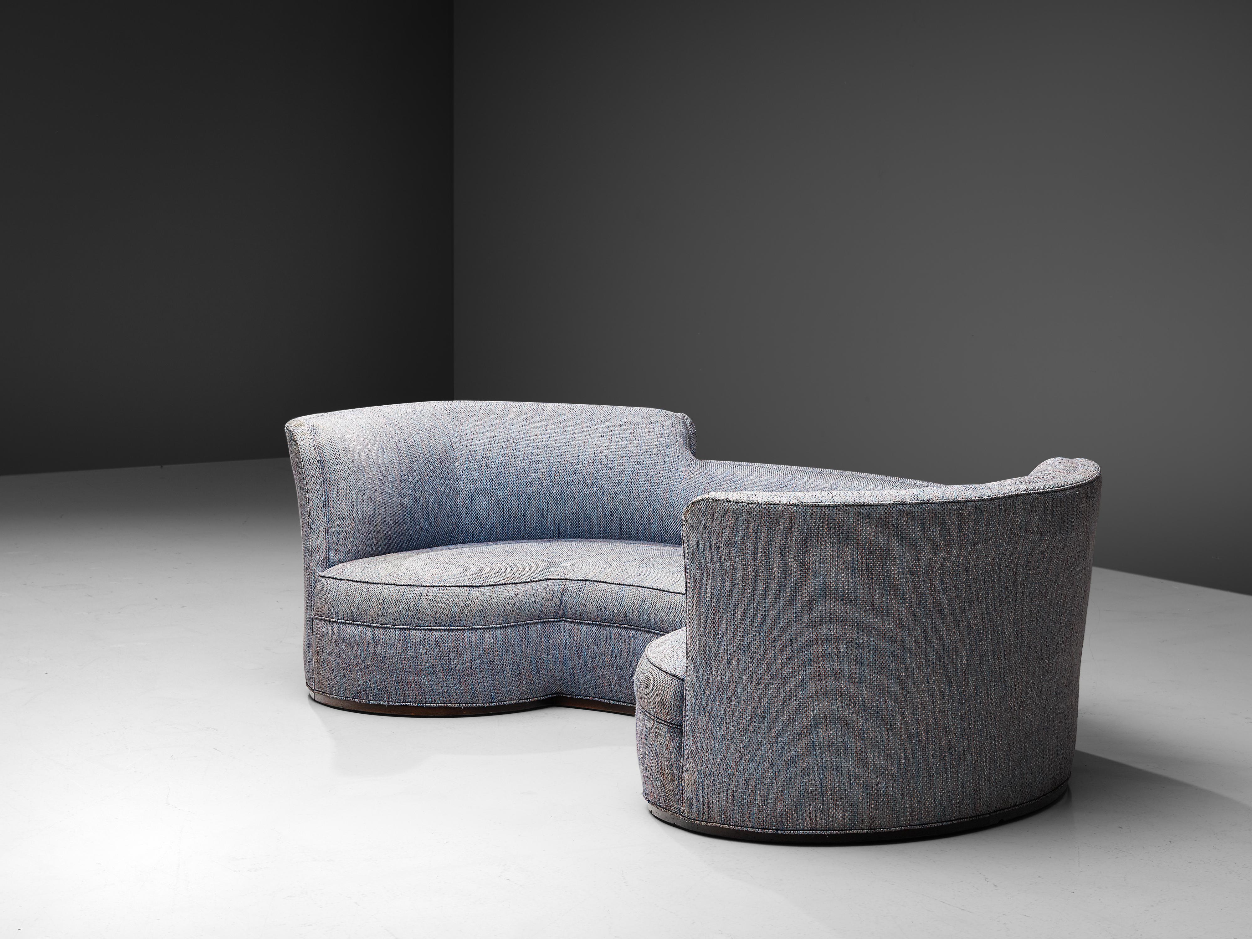 Edward Wormley 'Oasis' Sofa for Dunbar in Light Blue Fabric For Sale at ...