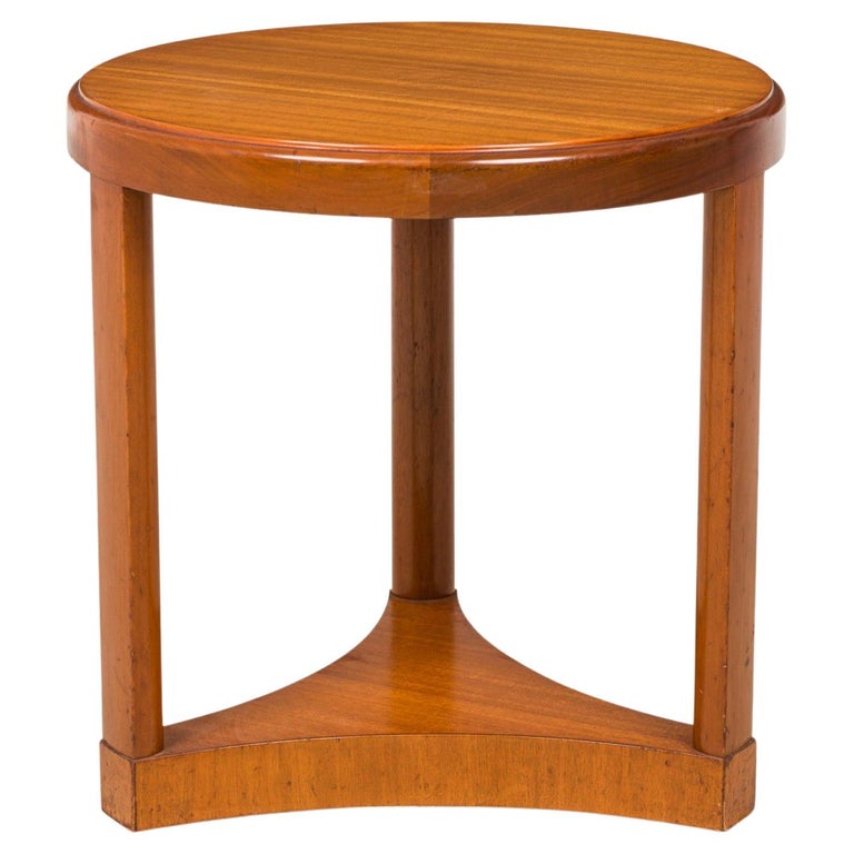 Edward Wormley Round Wooden End / Side Table For Sale at 1stDibs
