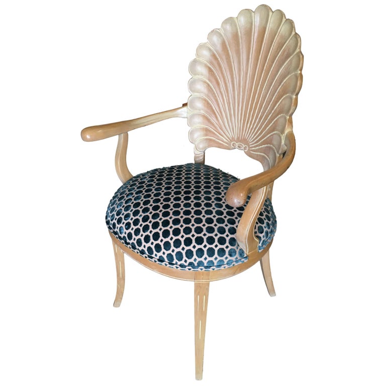 Edward Wormley Style Calm Shell Back Armchair For Sale at 1stdibs
