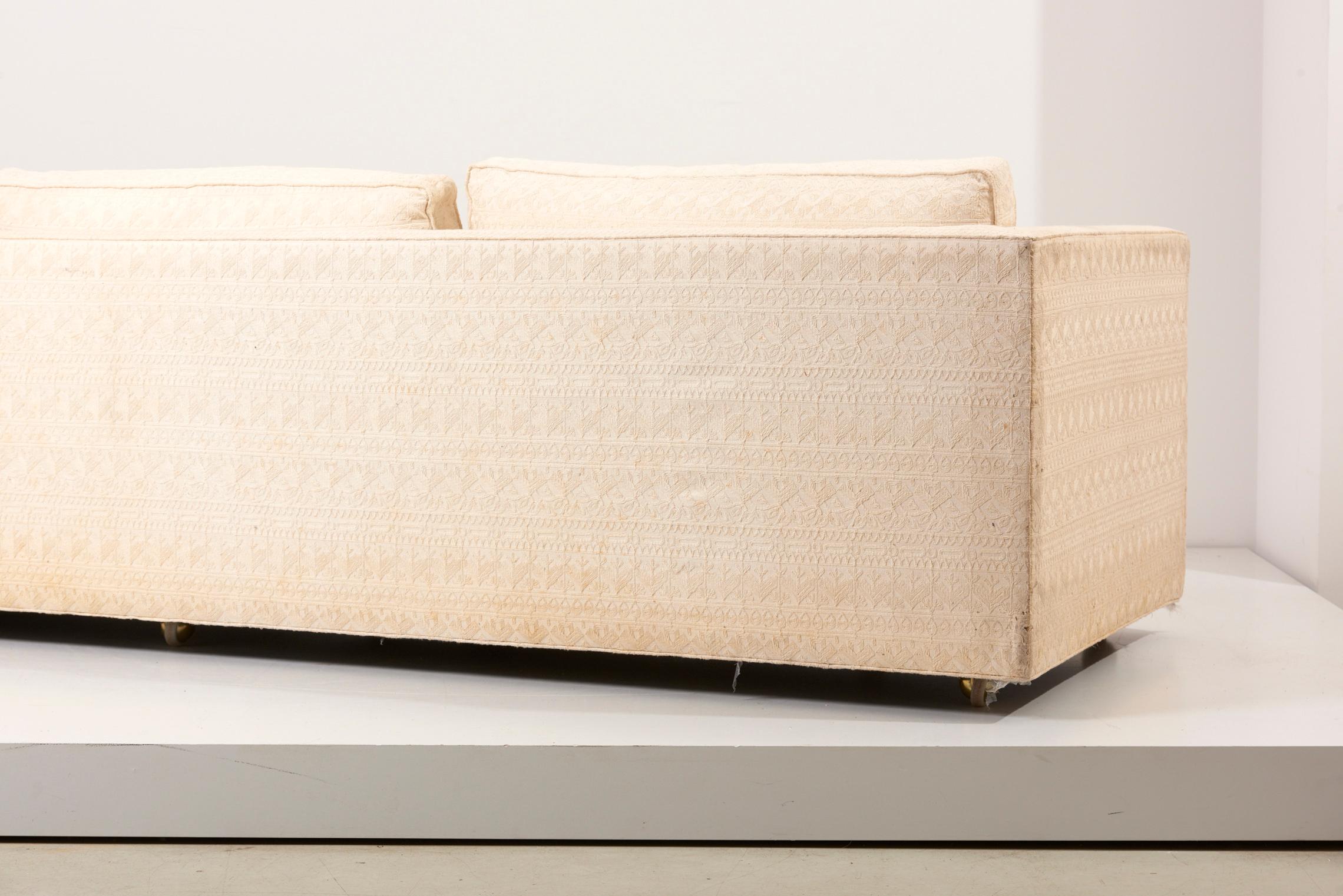 Edward Wormley light beige Tuxedo Sofa for Dunbar, USA 1960s For Sale ...