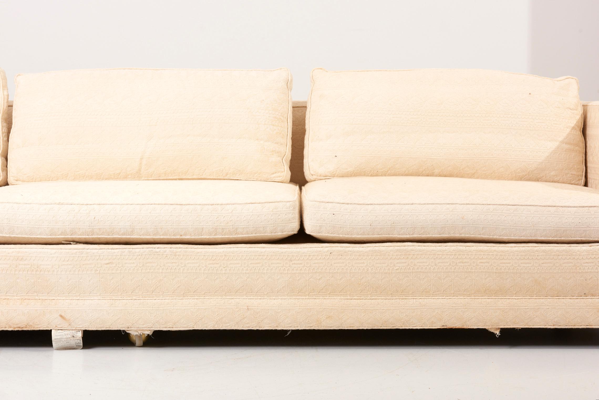 Edward Wormley light beige Tuxedo Sofa for Dunbar, USA 1960s For Sale ...