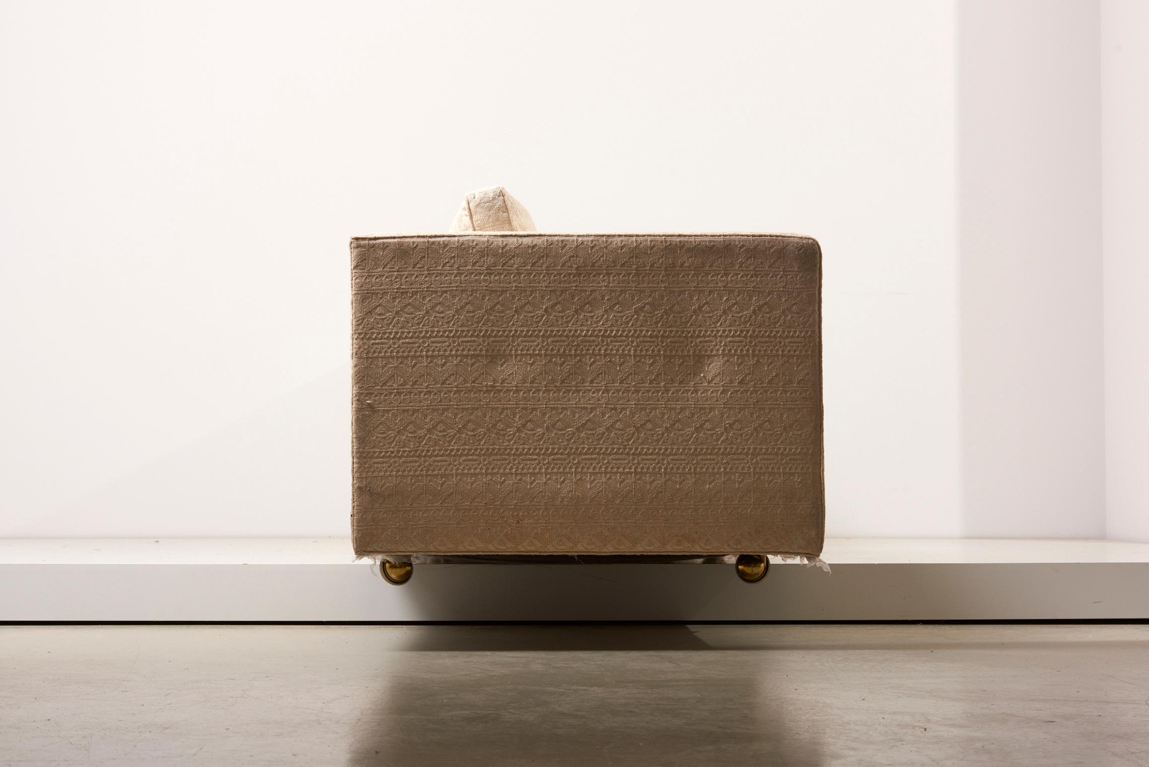 Edward Wormley light beige Tuxedo Sofa for Dunbar, USA 1960s For Sale ...