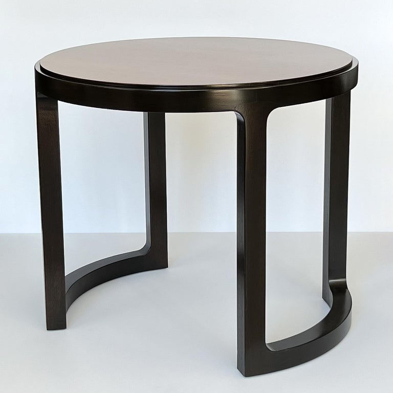 Edward Wormley Walnut and Mahogany Round End / Side Table For Sale at 1stDibs