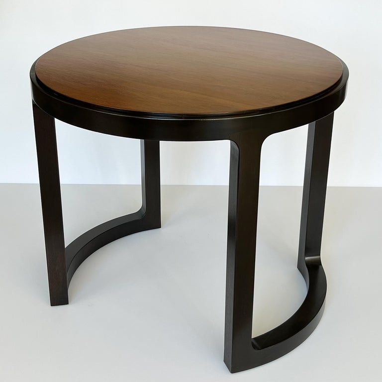 Edward Wormley Walnut and Mahogany Round End / Side Table For Sale at ...