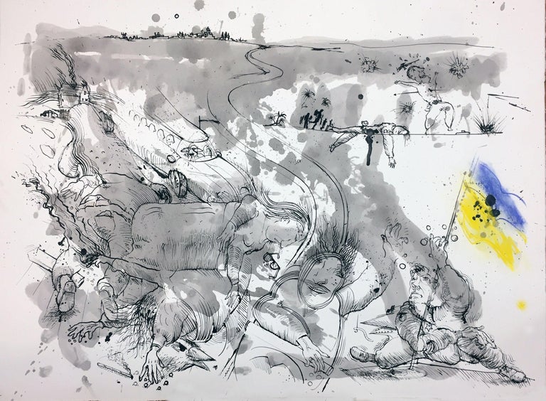 Edward Zelinsky - WAR, Mixed Media Art on Watercolour Paper For Sale at ...