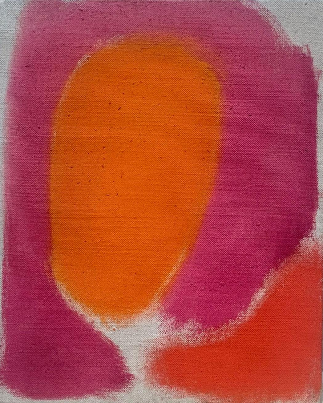 Edward Zutrau - "Untitled" Edward Zutrau, 1963 Abstract Pink and Orange ...