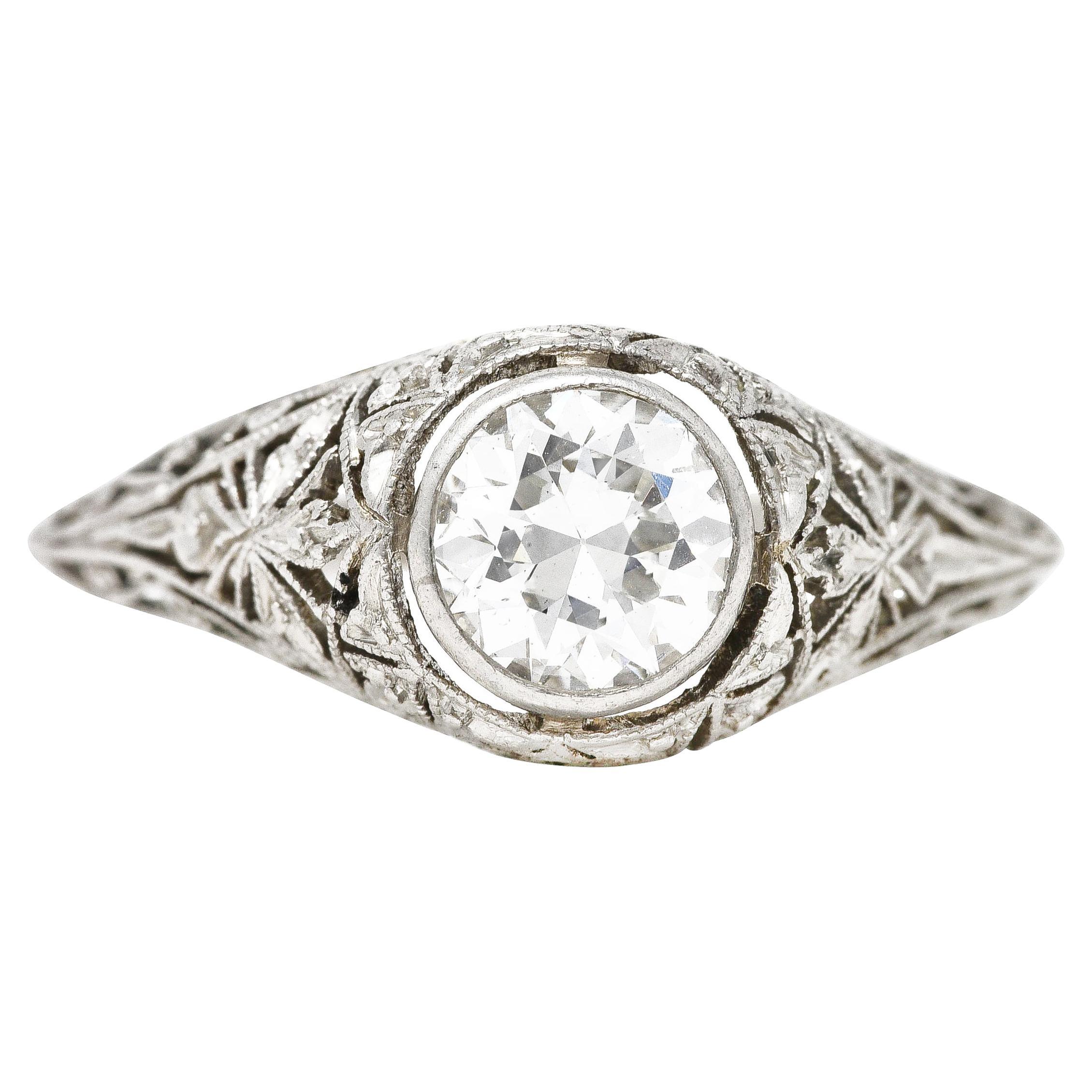 .80 Carat Diamond Platinum Engagement Ring For Sale at 1stDibs | .80 ...