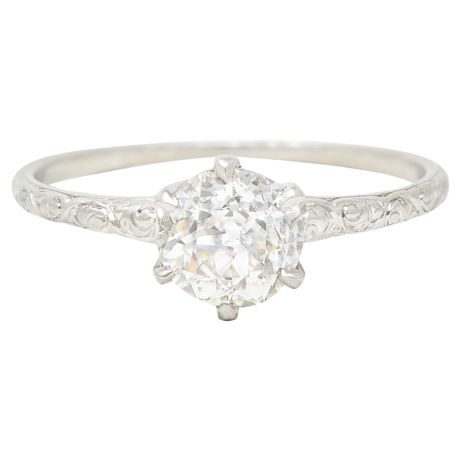 Antique Edwardian Old European Diamond Engagement Ring at 1stDibs