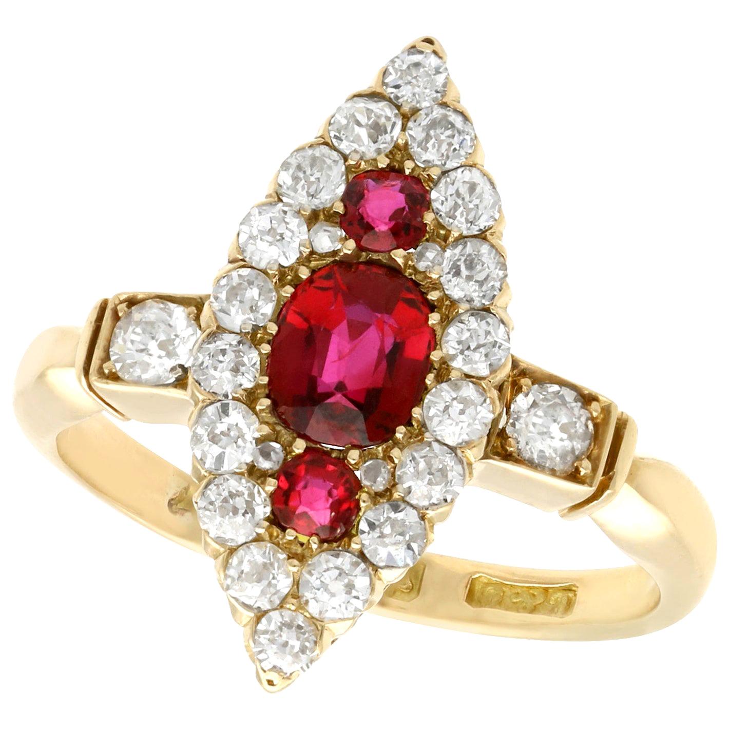 1.00 Carat Ruby Yellow Gold For Sale at 1stDibs